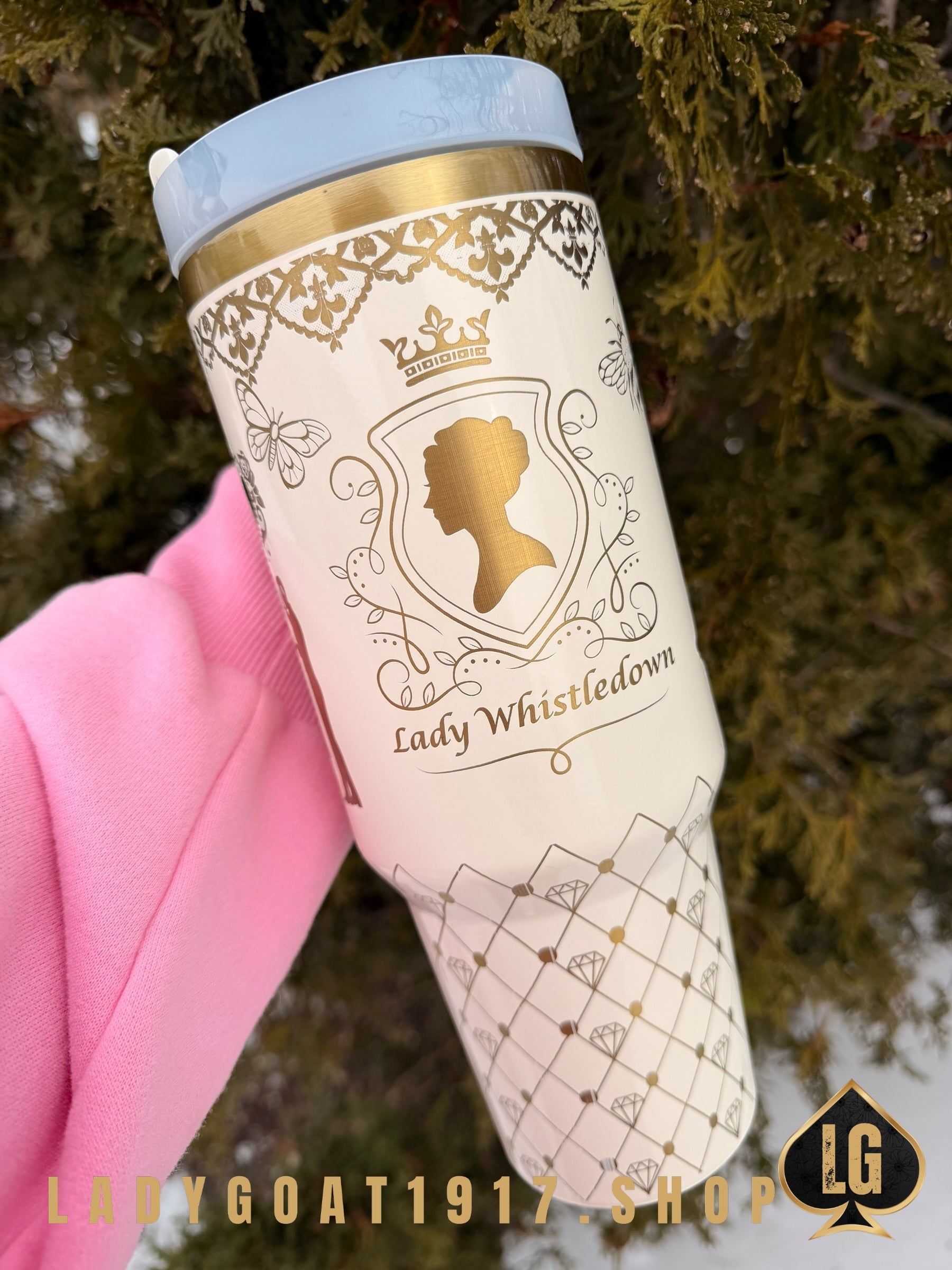 Cream S4 Bridgerton 40 oz Tumbler – Lady Goat